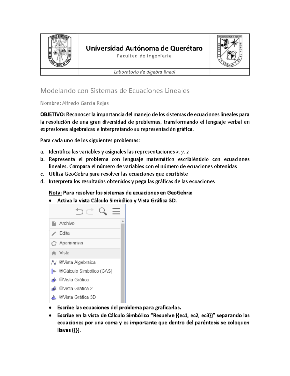 AL Práctica 2 - Warning: TT: undefined function: 32 Universidad Autónoma de Querétaro Facul tad ...