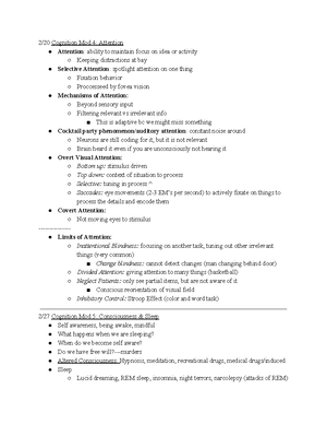 Cognition Mod 1-3 - Lecture notes 1-3 - Cognition Chapter 1: Module 1 ...