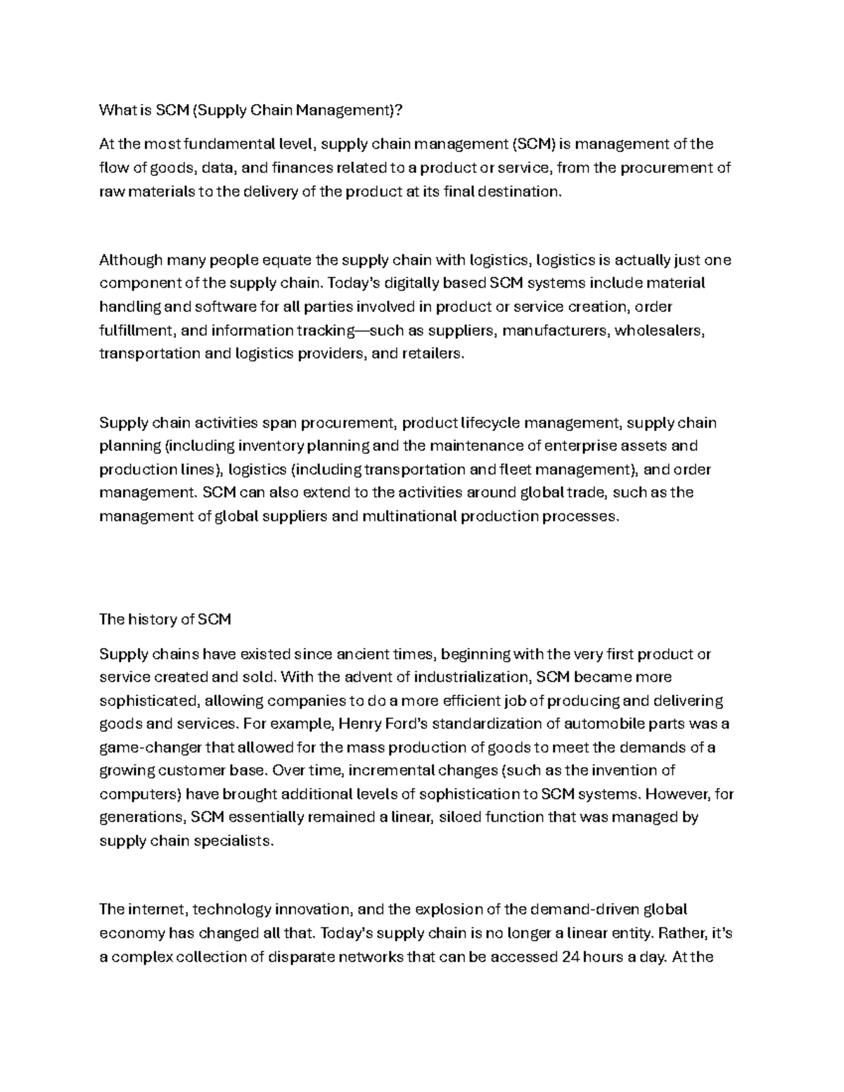 What is SCM - supply chain management - What is SCM (Supply Chain ...
