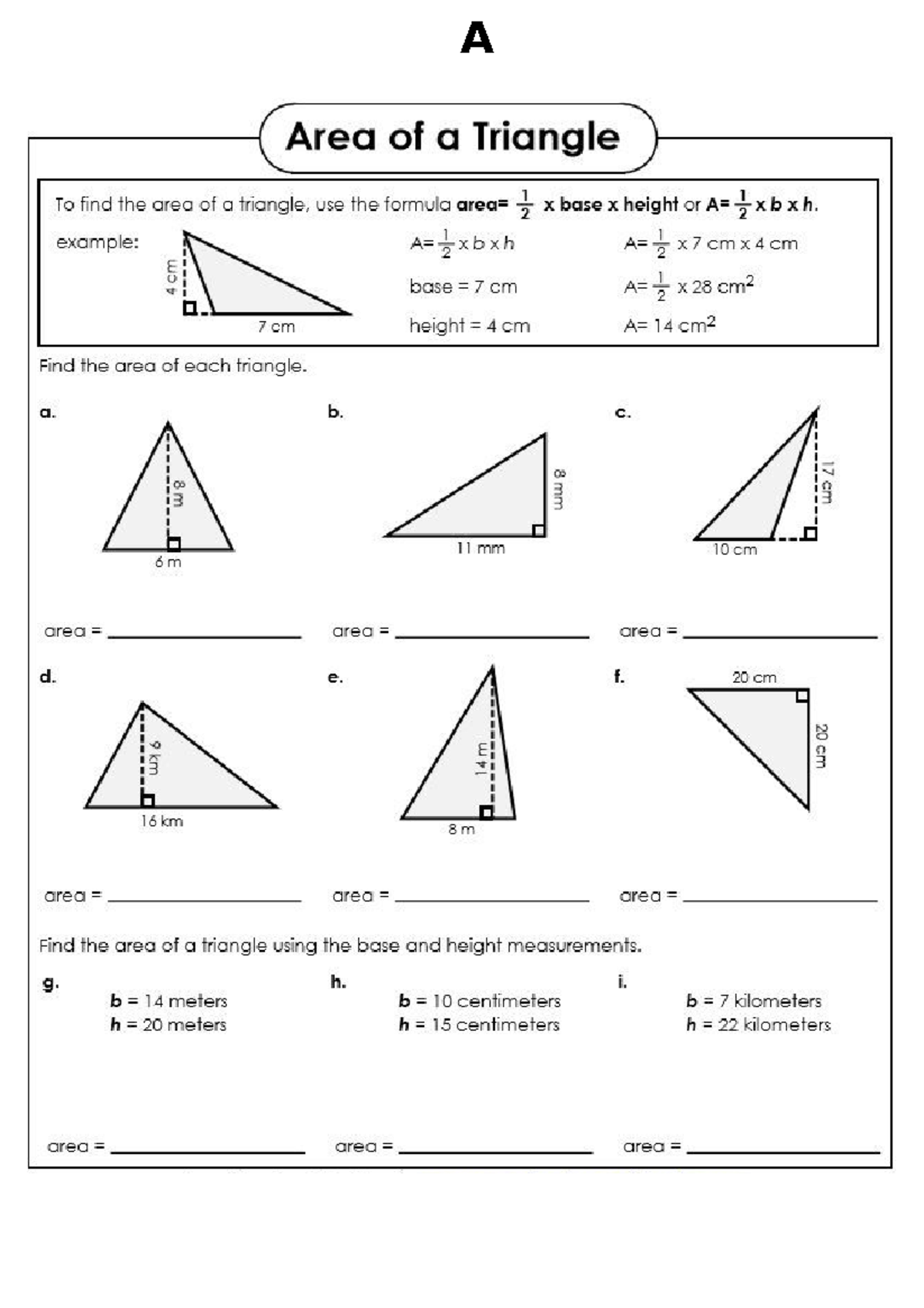 AS finding the Area triangle - College of Teacher Education - A B D ...
