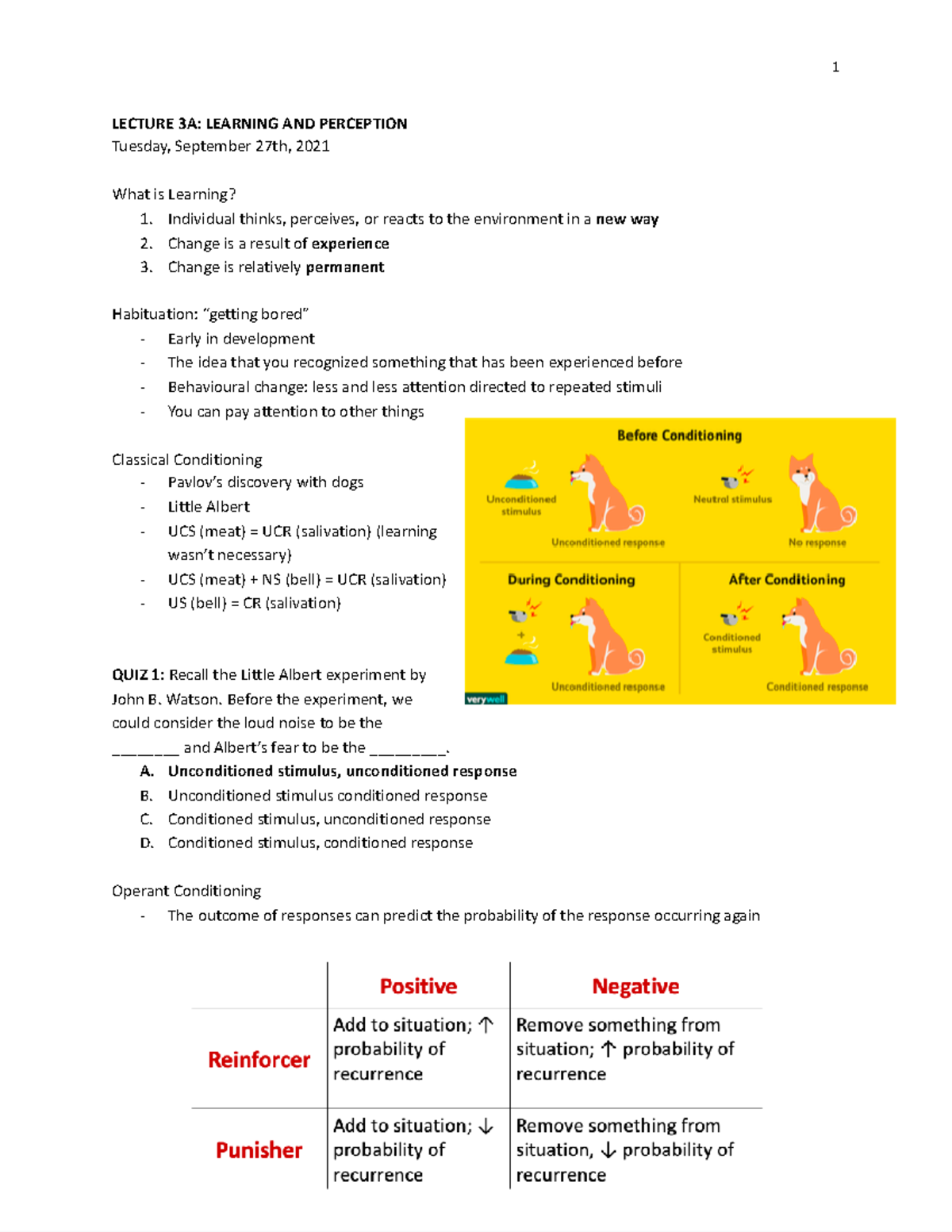 Lecture 3 - Learning and Perception - LECTURE 3A: LEARNING AND ...