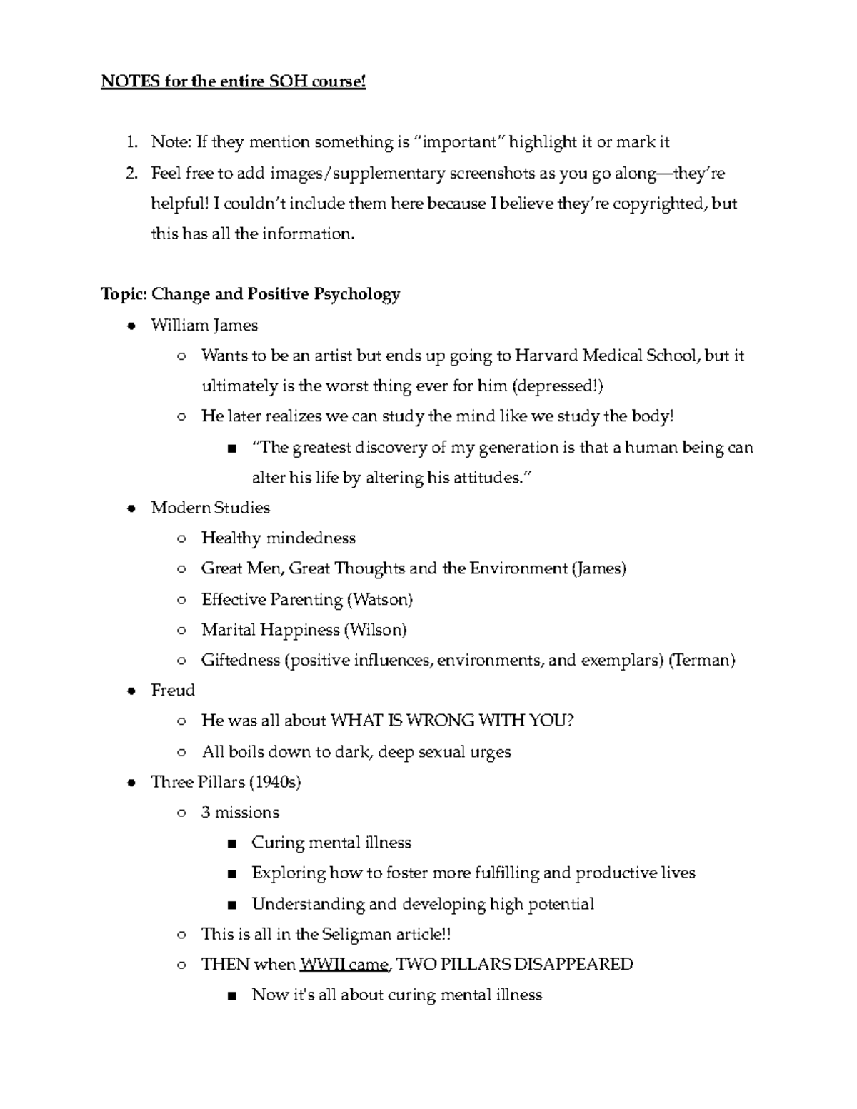 Science of Happiness - Notes & Tips for Students - NOTES for the entire ...