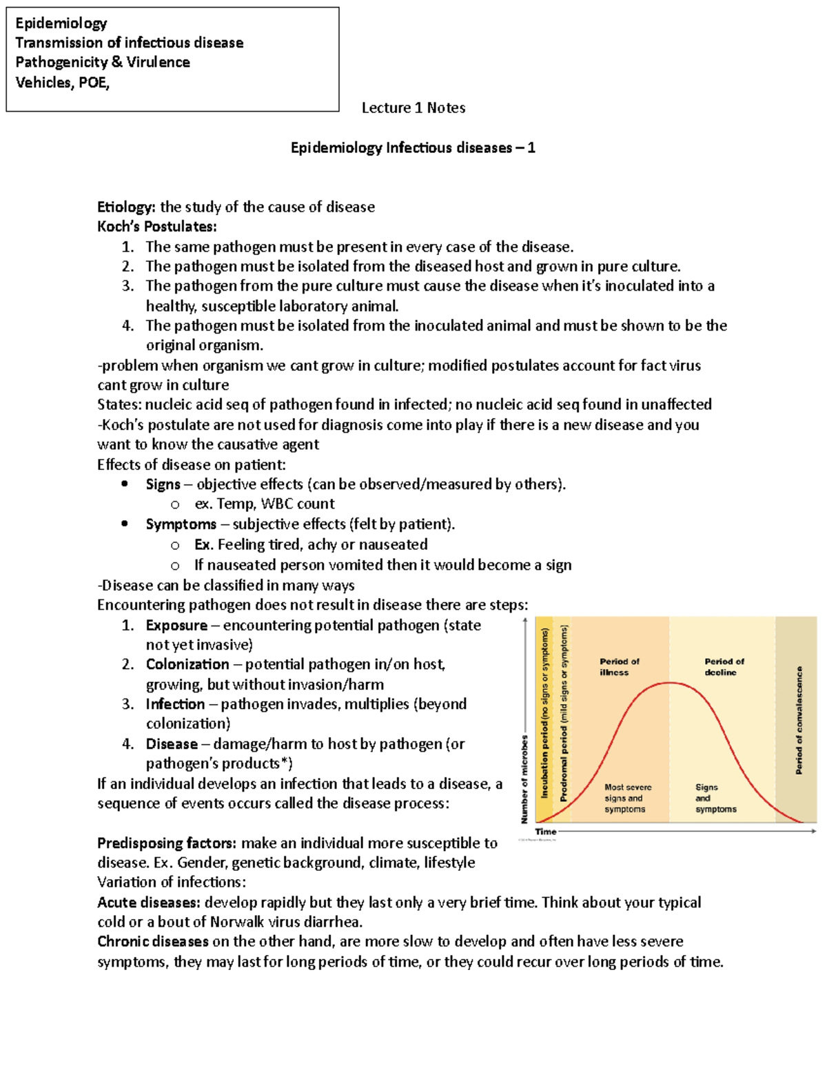 Lecture 1 medical microbiology study Notes - Lecture 1 Notes ...