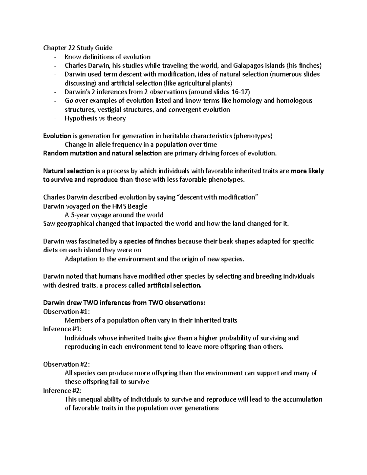 Chapter 22 Study Guide - Chapter 22 Study Guide - Know definitions of ...