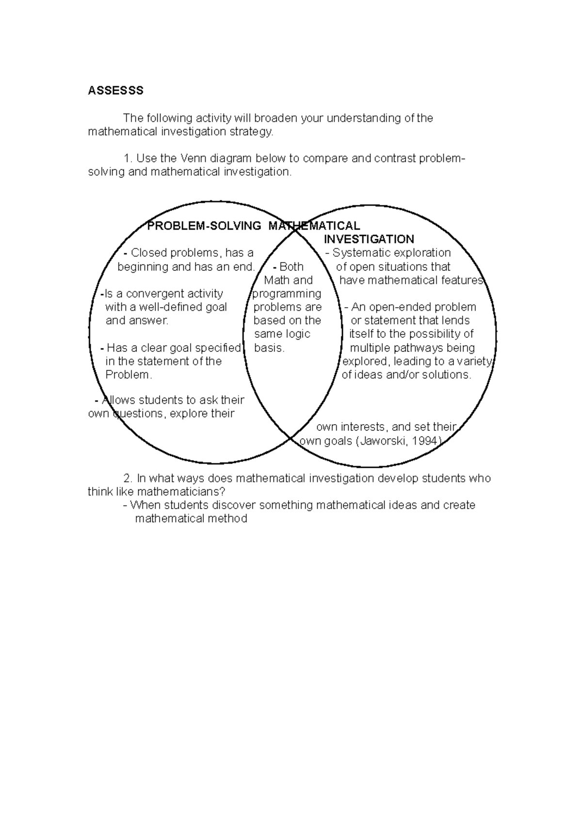 Edmt draft - PERSONAL ASSIGNMENT - ASSESSS The following activity will ...