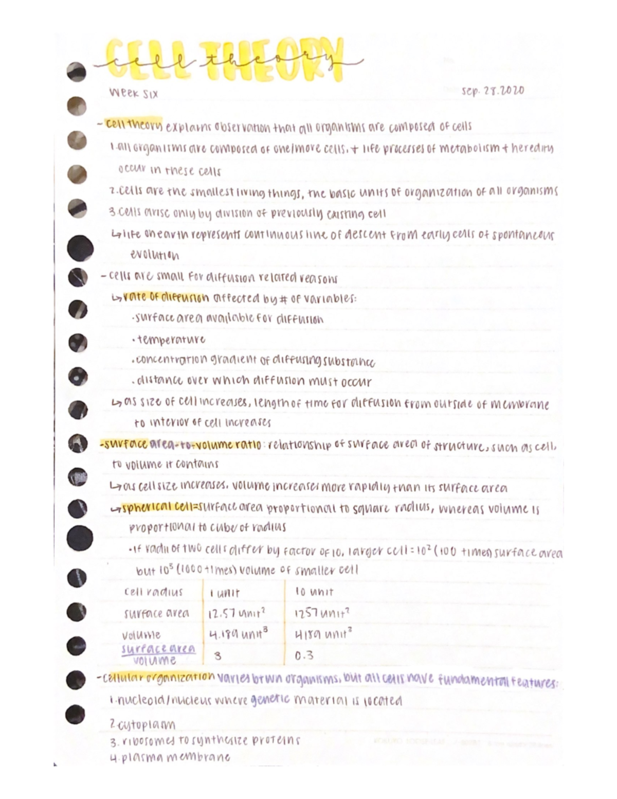 Cell theory - Lecture notes from Dr. Warren's BIOL200 class - BIOL 200 ...