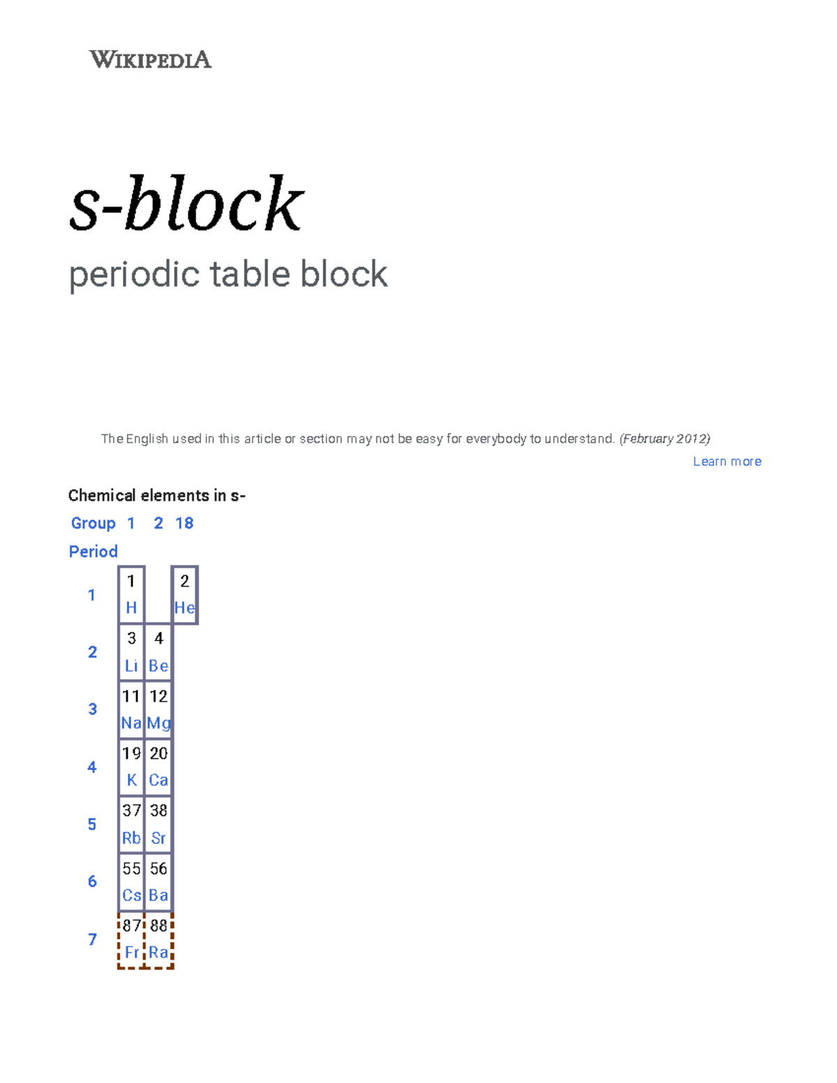 S-block - Simple English Wikipedia, the free encyclopedia - s-block ...