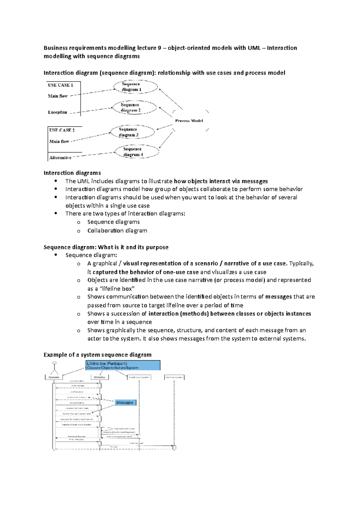 Business requirements modelling lecture 9 - Typically, it captured the ...