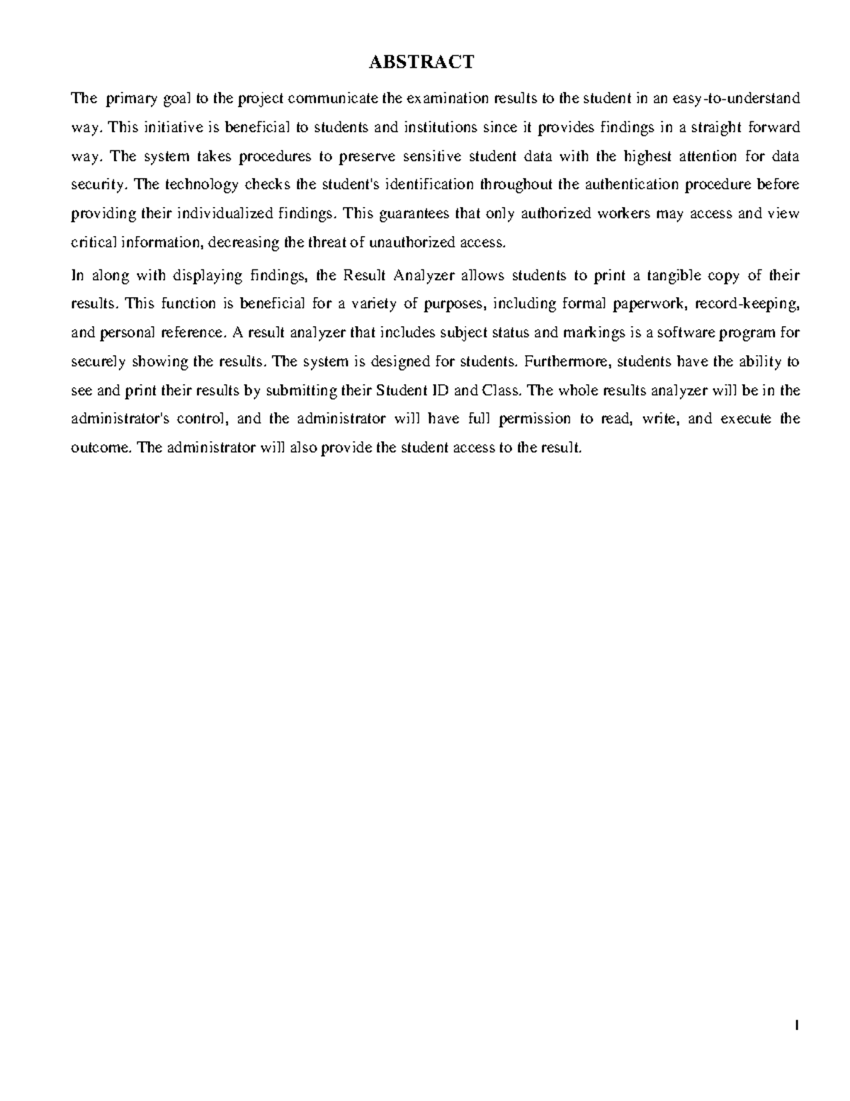 2AG21MC001-Report - Student Result Portal Project Report - ABSTRACT The ...