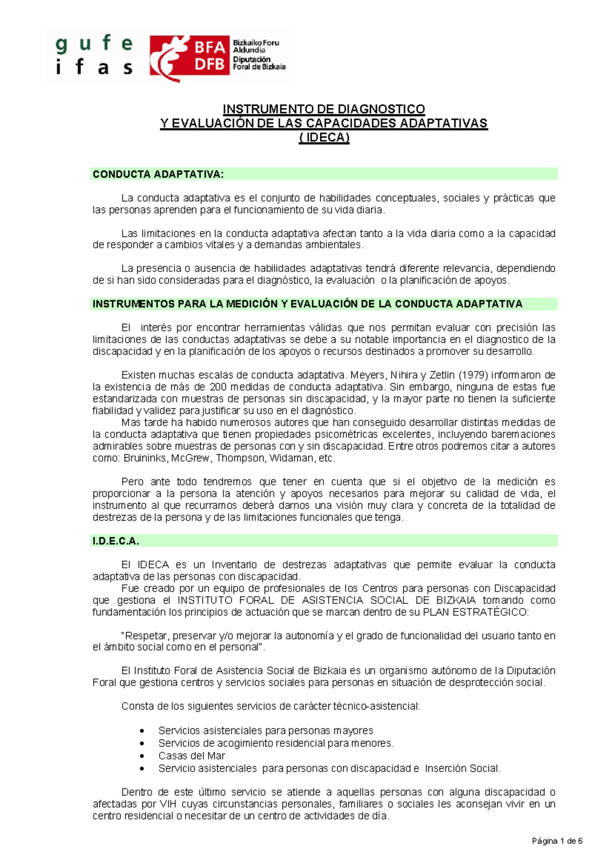 Ideca - Inventario de evaluación de habilidades y destrezas (I.D.E.C.A) - INSTRUMENTO DE ...