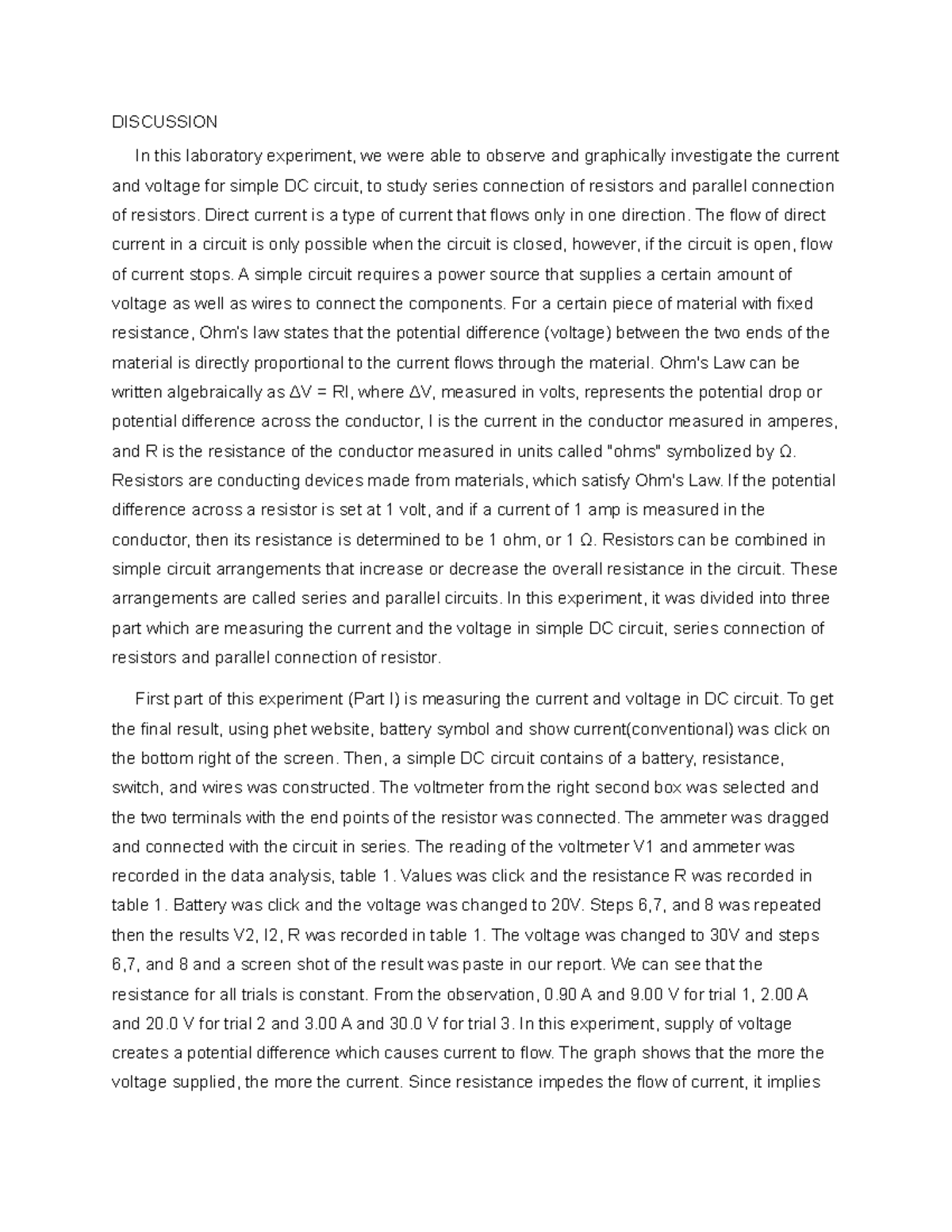 Lab report physic ( Discussion) - DISCUSSION In this laboratory ...