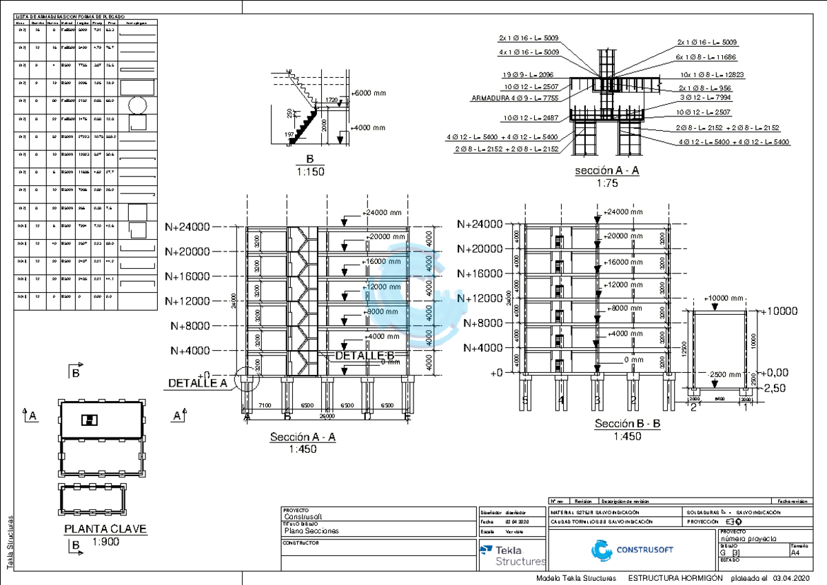 G 3 - Plano Secciones - 111111111111111 - Tekla Structures sección A ...