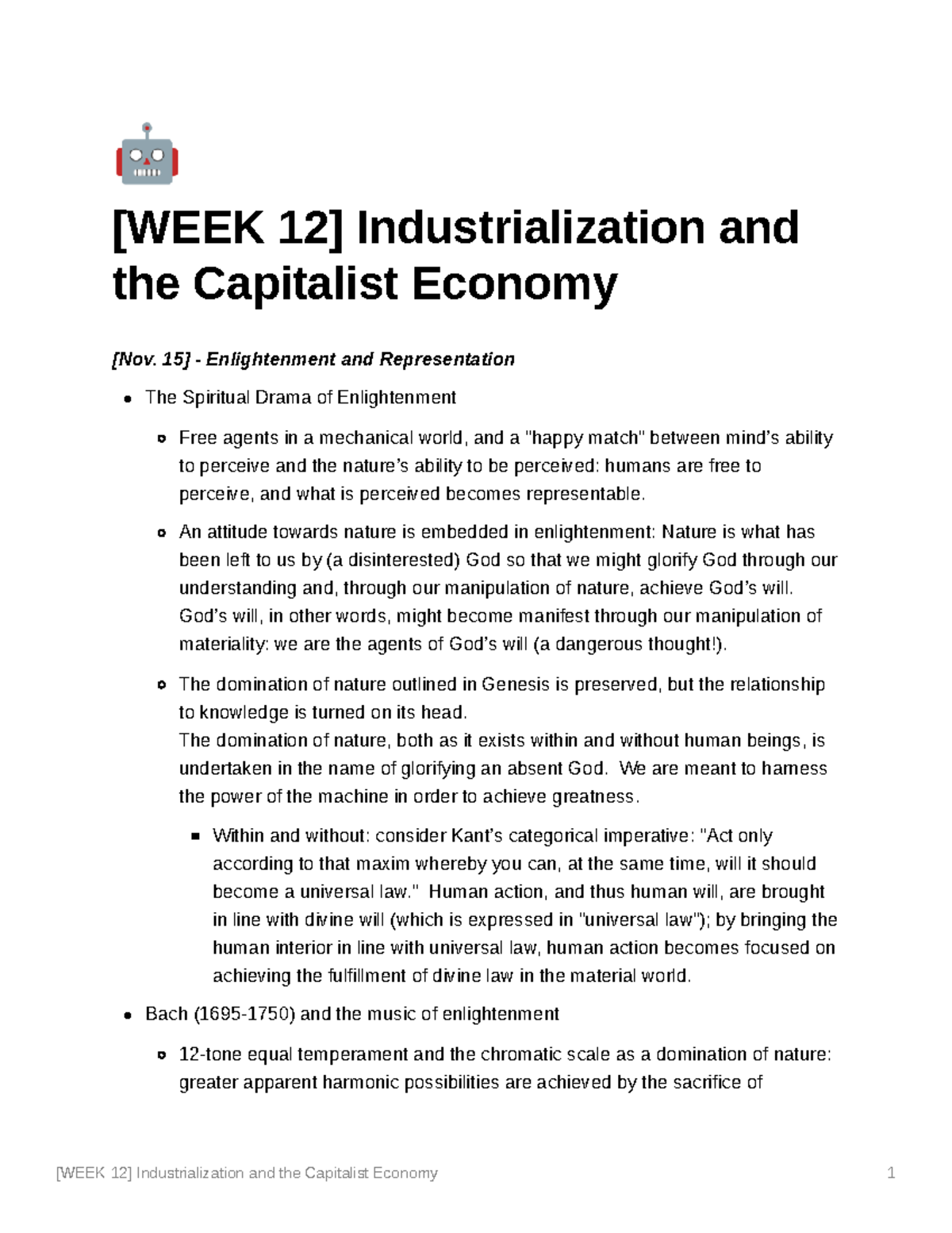 WEEK 12 Industrialization and the Capitalist Economy - 15 ...