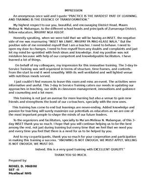 1 ACR SLAC - inset acr - ` Republic of the Philippines Department of ...