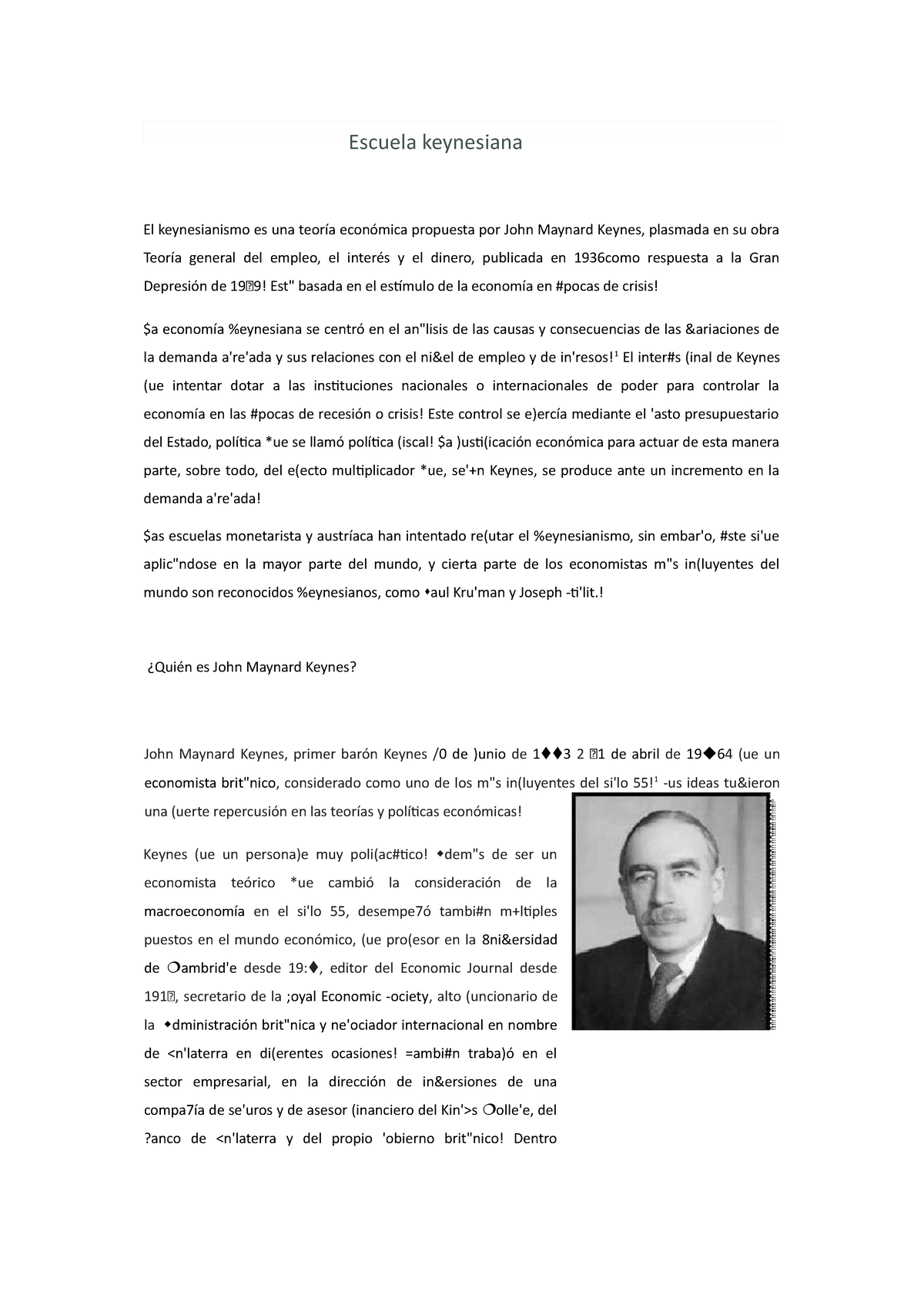 Keynes - ! ¿Quién es John Maynard Keynes? John Maynard Keynes, primer ...