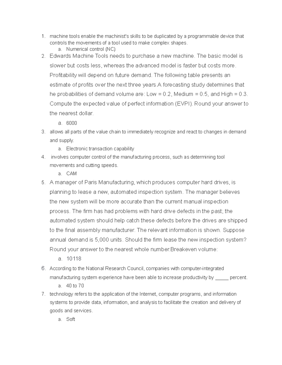 GB ch.4 practice test - 1. machine tools enable the machinist's skills ...