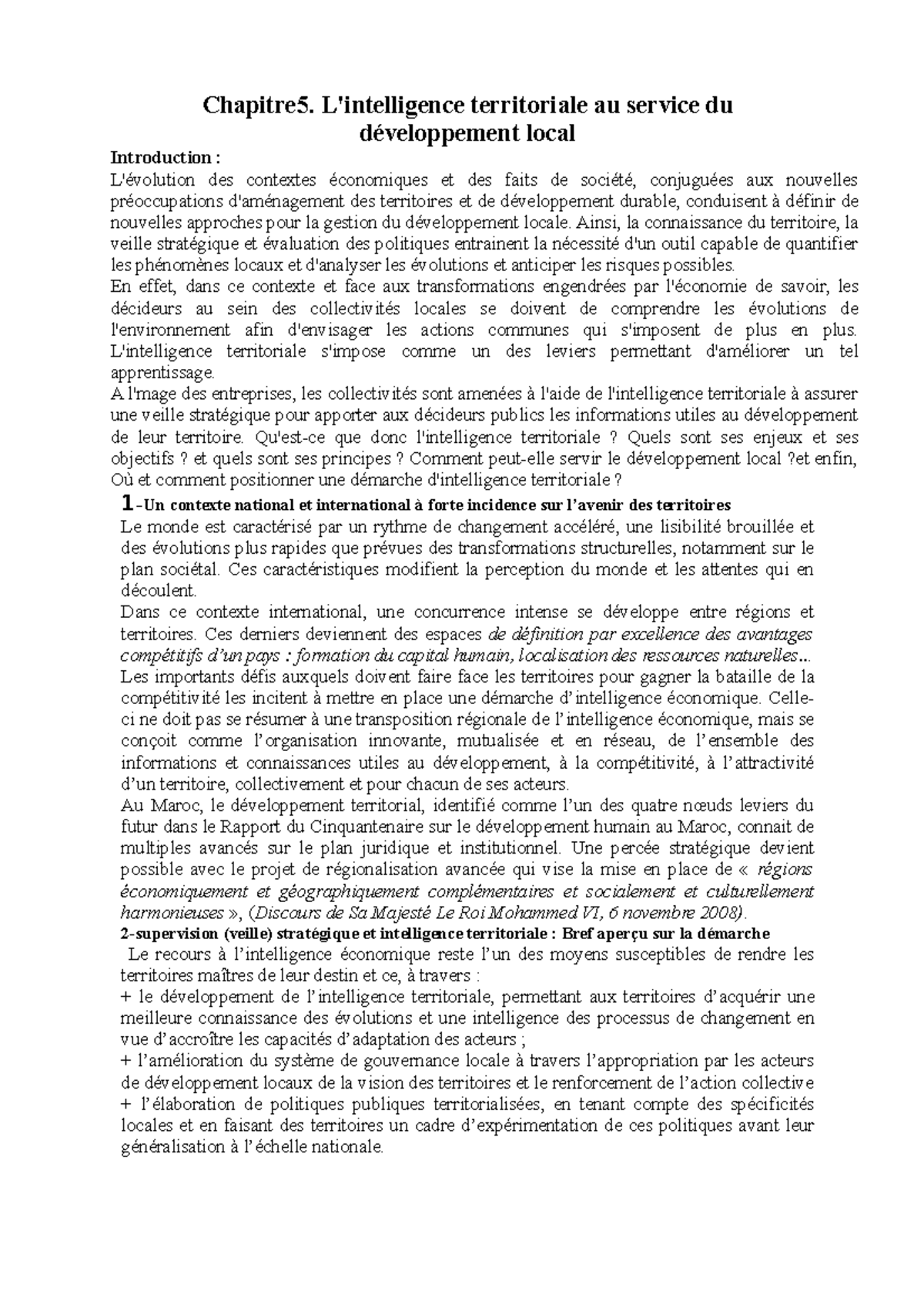 Chap5 . L intelligence territoriale au service du développement local ...