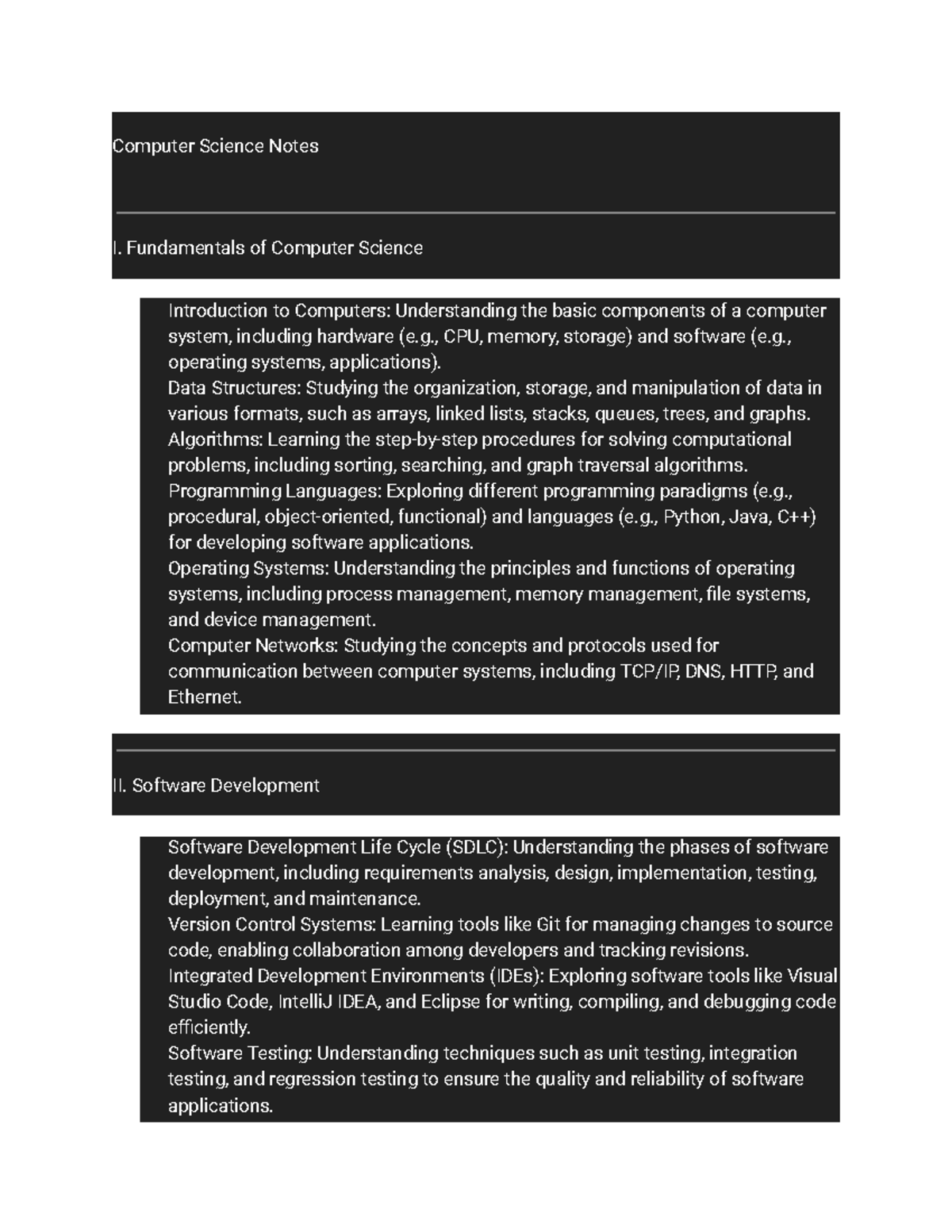 Computer Science Notes - Fundamentals of Computer Science Introduction ...