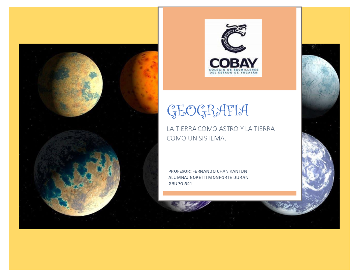 Geografia LA Tierra COMO Sistema Y Astro - GEOGRAFIA LA TIERRA COMO ...