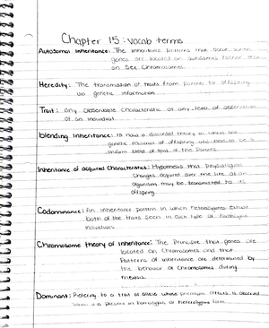 Chapter 15 Notes - BIO-211 - SIU - Studocu