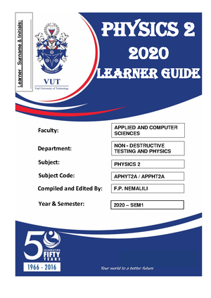 2021 Physics 2 SEM 2 Assessment 1@ Moderated - SUBJECT : PHYSICS 2 ...