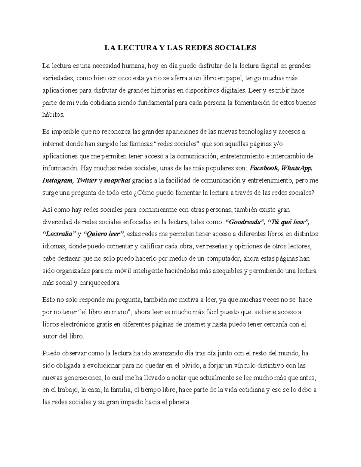 La lectura a través de las redes sociales real - LA LECTURA Y LAS REDES ...