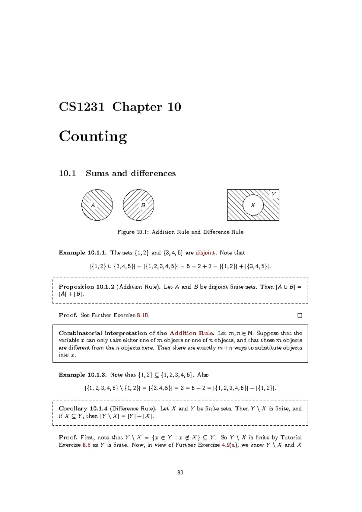 10-count-notes - counting notes - CS1231 Chapter 10 Counting 10 Sums ...