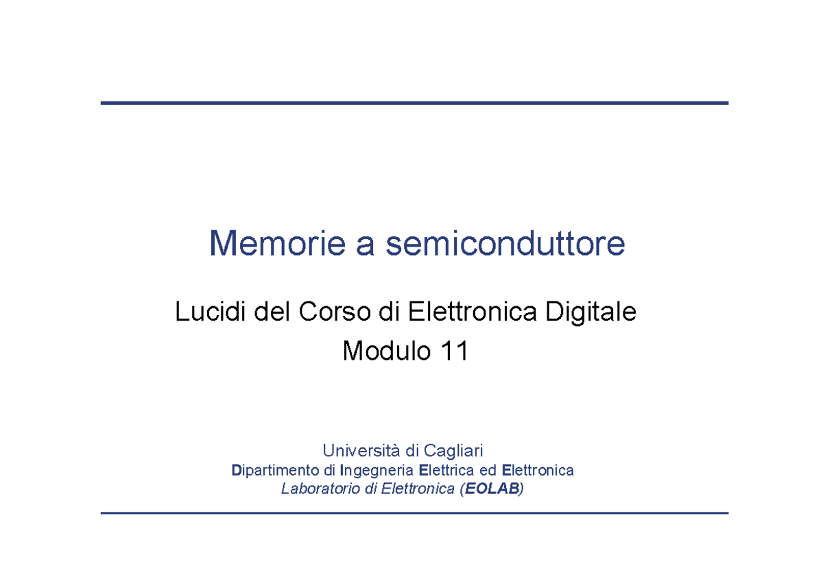 ED TEO 11 mem - Memorie a semiconduttore Lucidi del Corso di ...