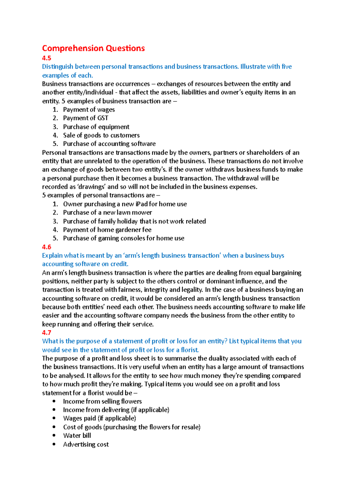 Tutorial Wk3 - Lecture notes 3 - Comprehension Questions 4. Distinguish ...