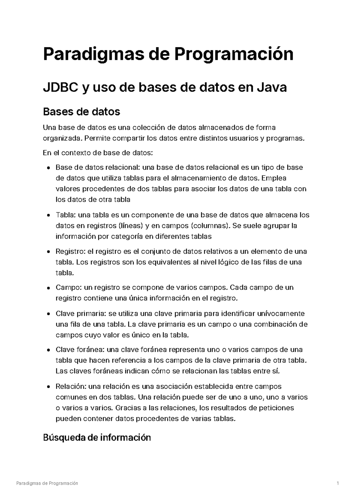 Paradigmas de Programacion P2 - Paradigmas de Programación JDBC y uso de bases de datos en Java ...