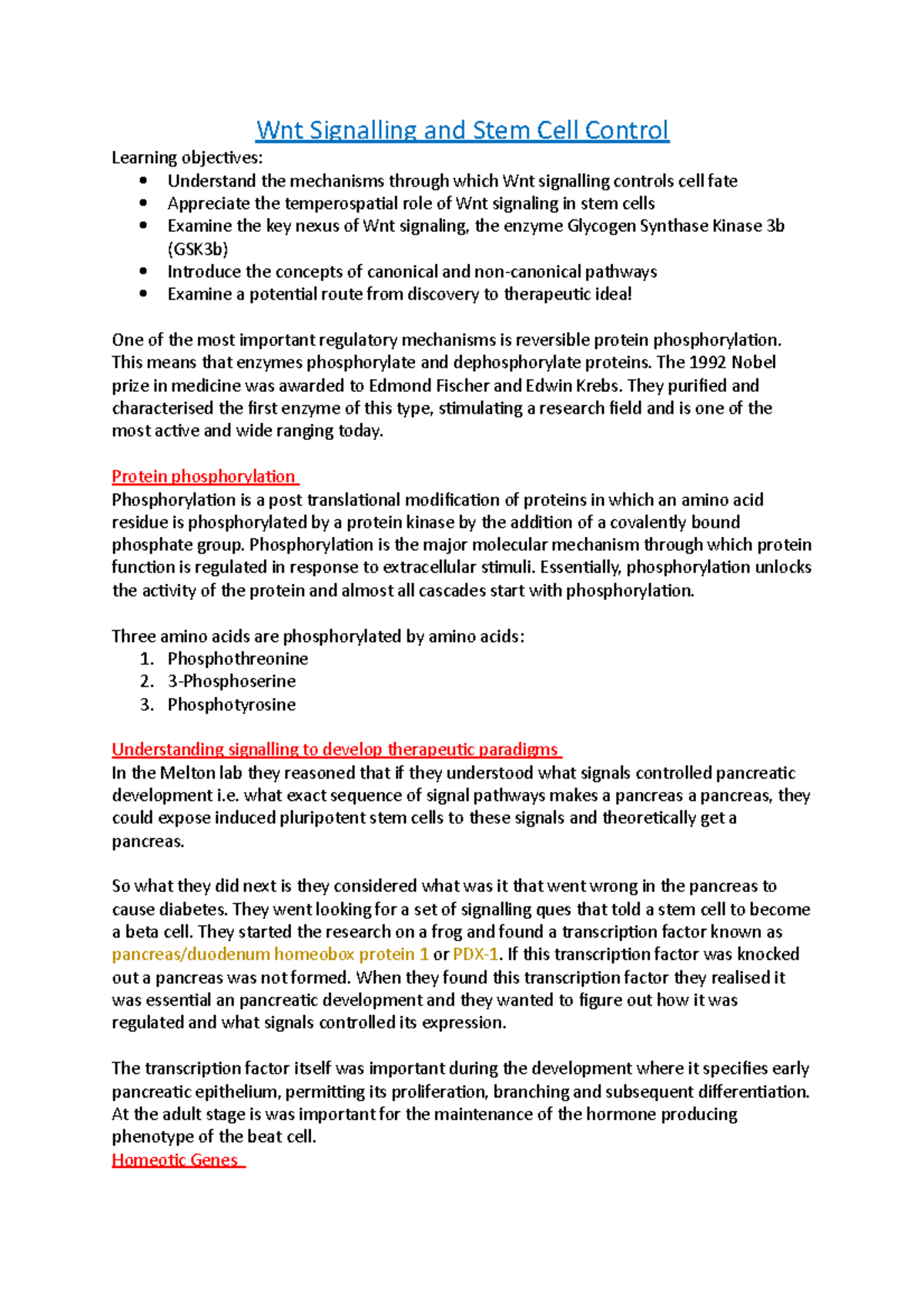 1 Wnt Signalling and Stem Cell Control - Wnt Signalling and Stem Cell ...