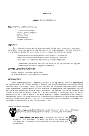 Module 1 - Community Development - Module 1 Lesson: Community ...