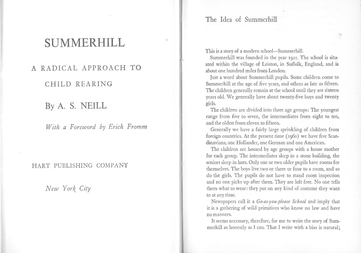 Summerhill Reading for Philosophy 1301 - PHIL 6355 - Studocu