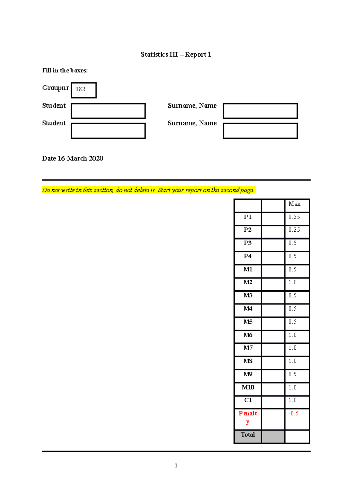 Statistics III Group practicum/ report/ assignment : passing grade year ...