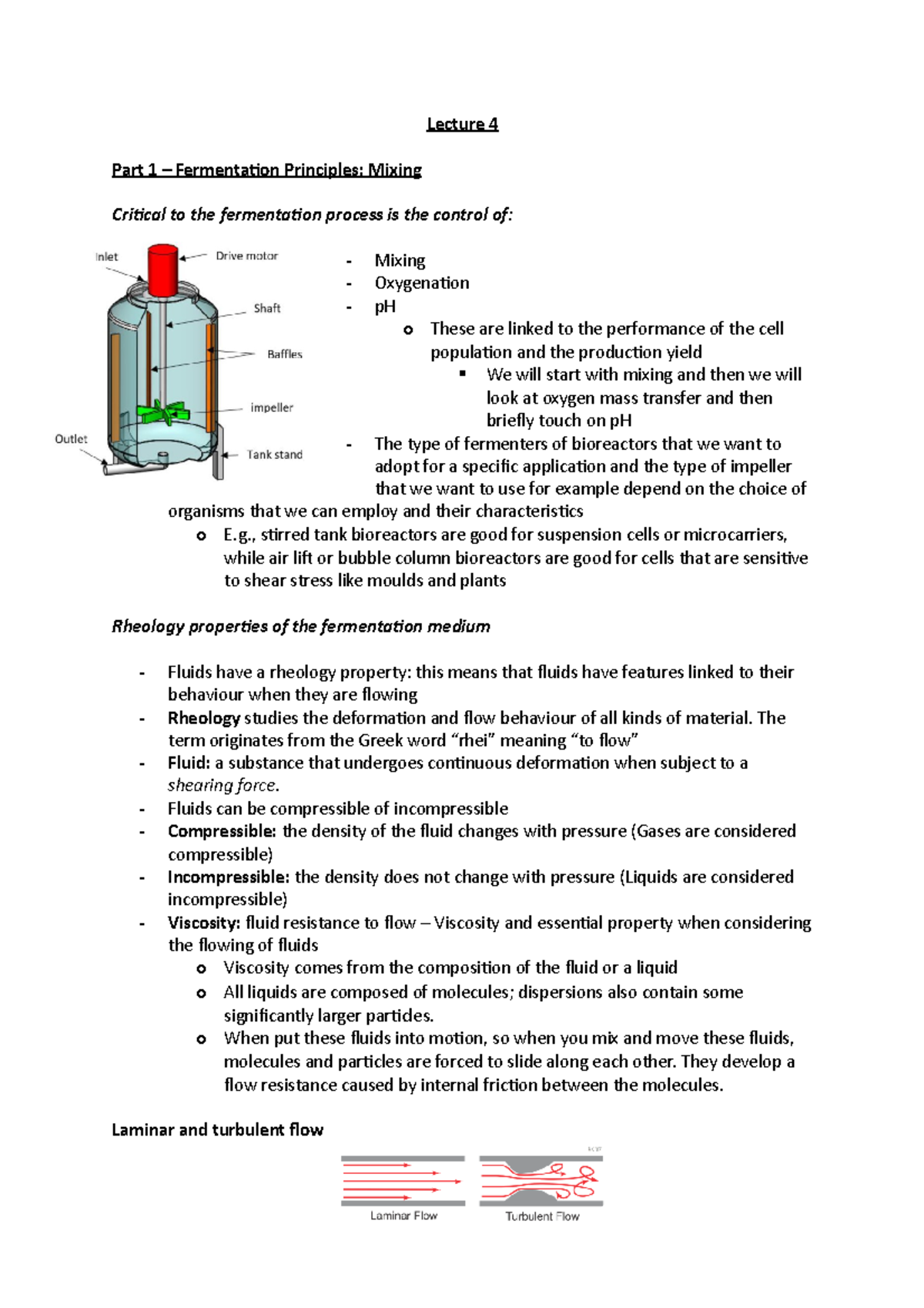 Lecture 4 - Lecture 4 Part 1 – Fermentation Principles: Mixing Critical ...
