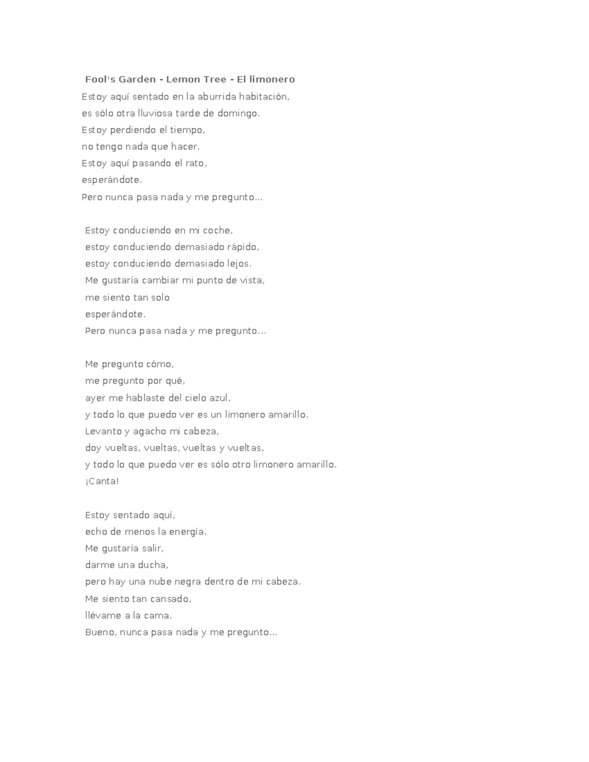 Cncion lemon tree - musica - Fool's Garden - Lemon Tree - El limonero ...