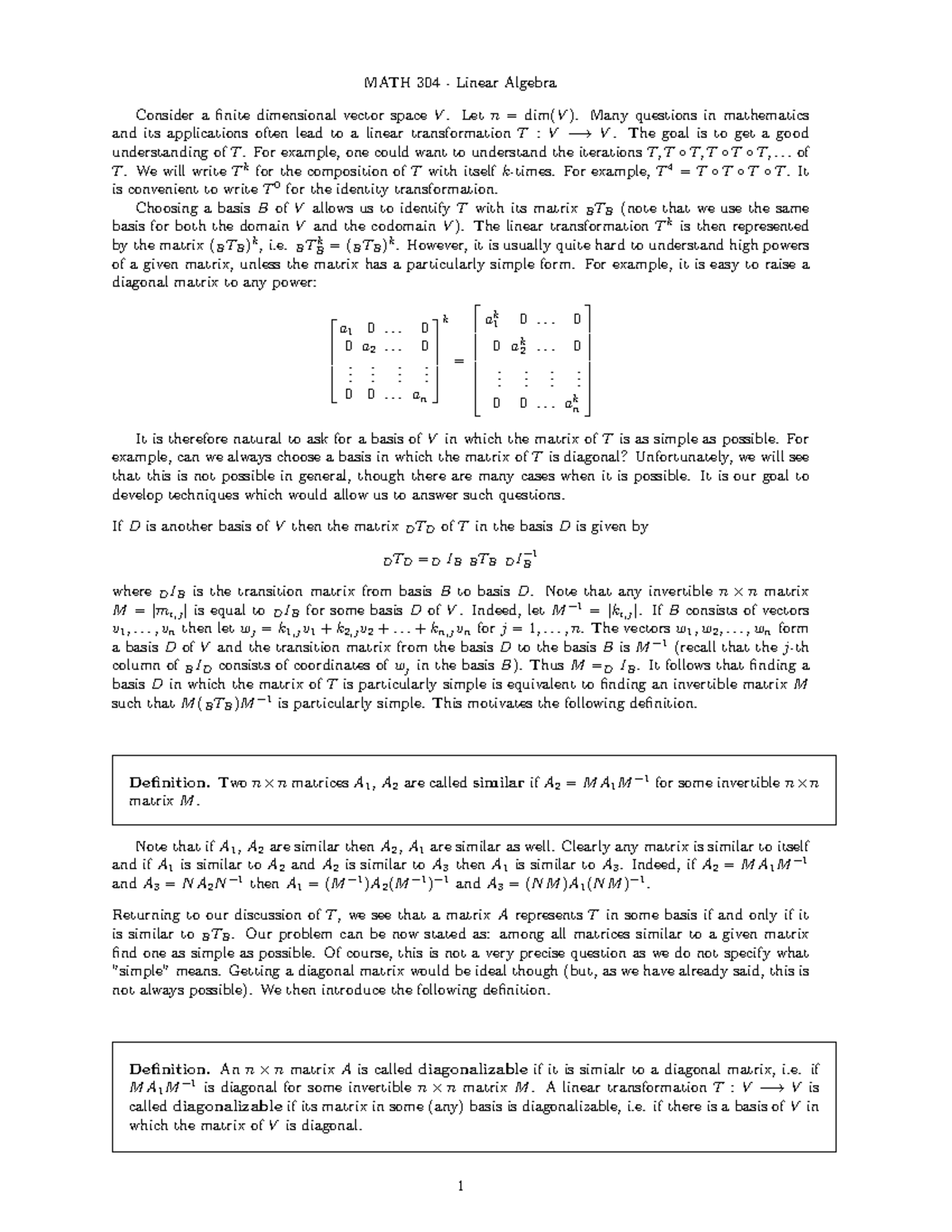 17 - 17.pdf - MATH 304 - Linear Algebra Consider a finite dimensional ...