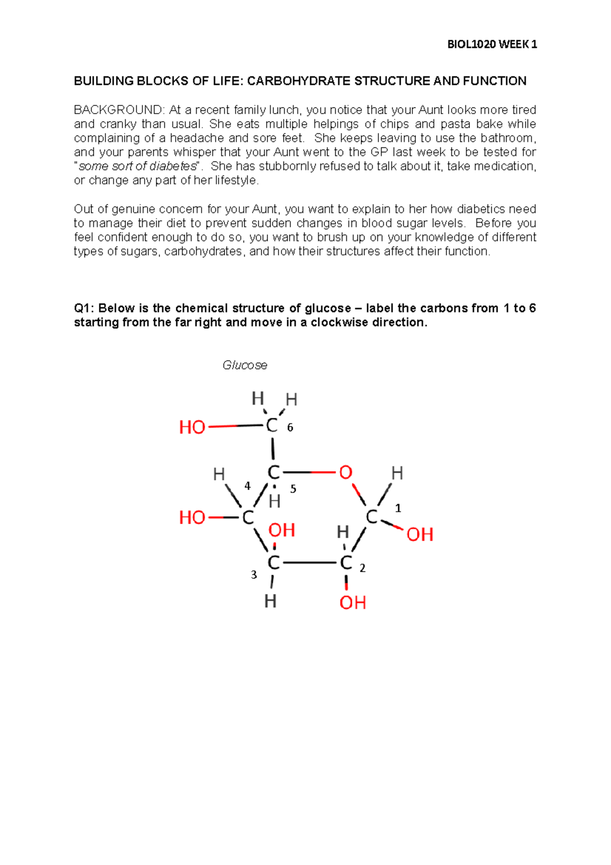 BIOL1020 tutorial 23.02.21 worksheet - BUILDING BLOCKS OF LIFE ...