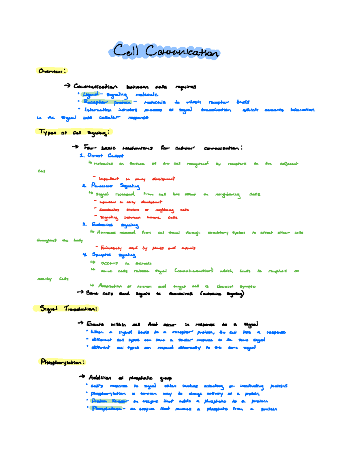 Biology 198 Chapter 9 Notes - BIO 198 - Studocu