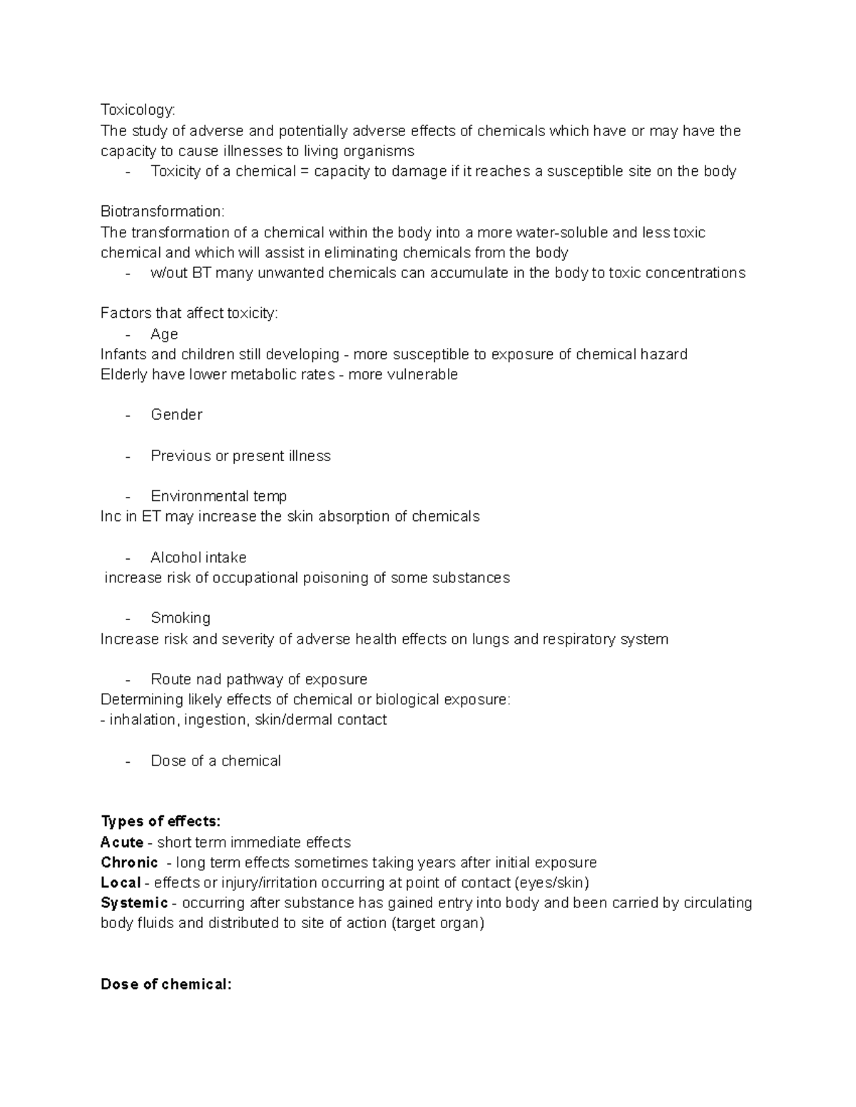Lect 5 - dose response assessment - Toxicology: The study of adverse and potentially adverse ...