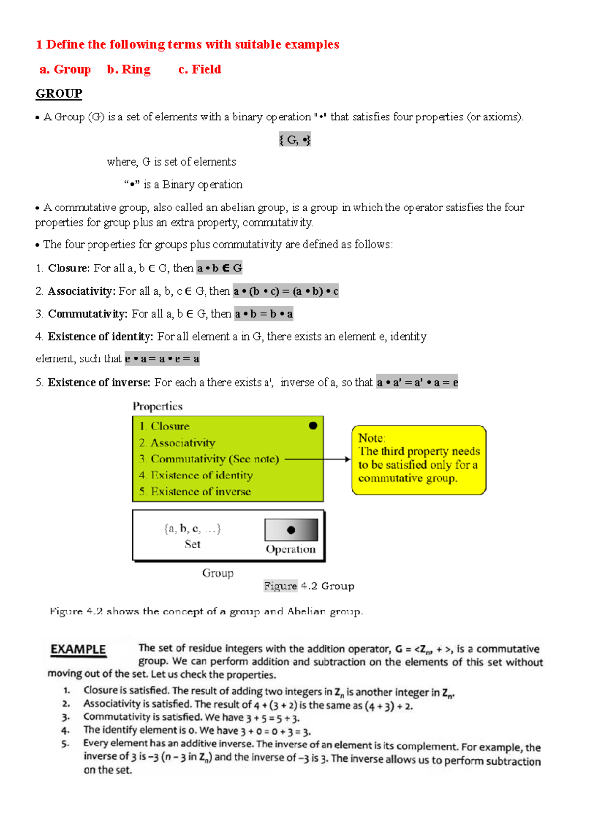 CNS unit-2 answers - 1 Define the following terms with suitable ...