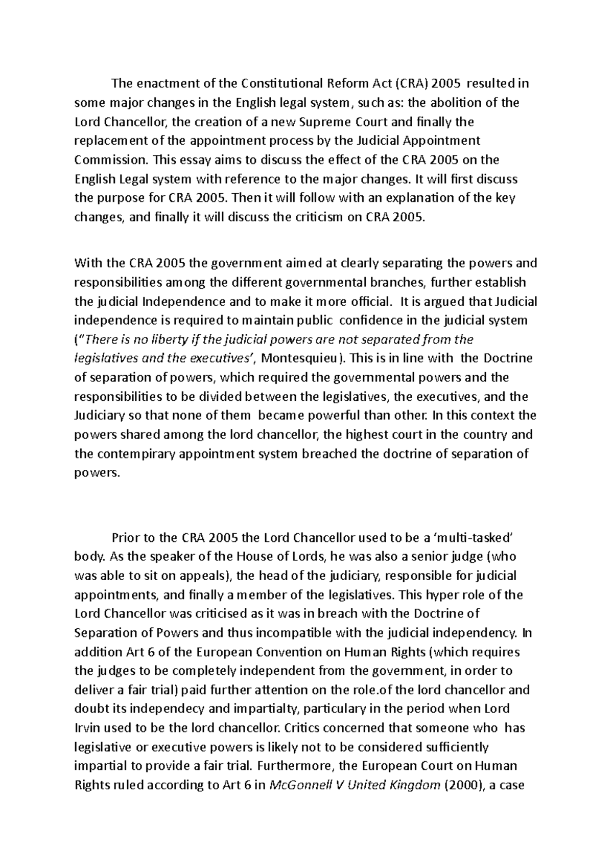 Exam 5 May 2017, answers - The enactment of the Constitutional Reform ...