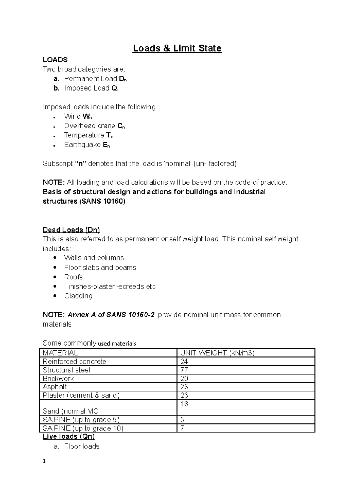 Loads & Limit State - waters - Loads & Limit State LOADS Two broad ...