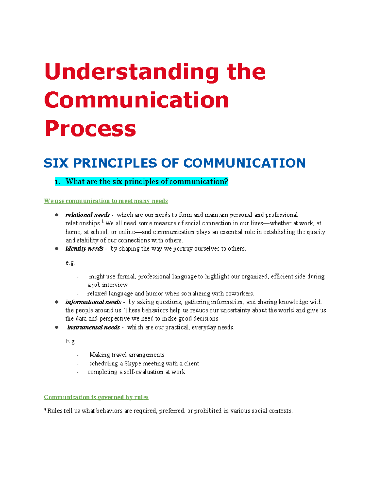 Chapter 1 - Communication for Professional Success - Understanding the ...