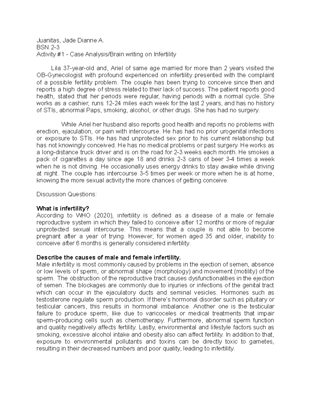 CASE- Analysis - Juanitas, Jade Dianne A. BSN 2- Activity #1 - Case ...