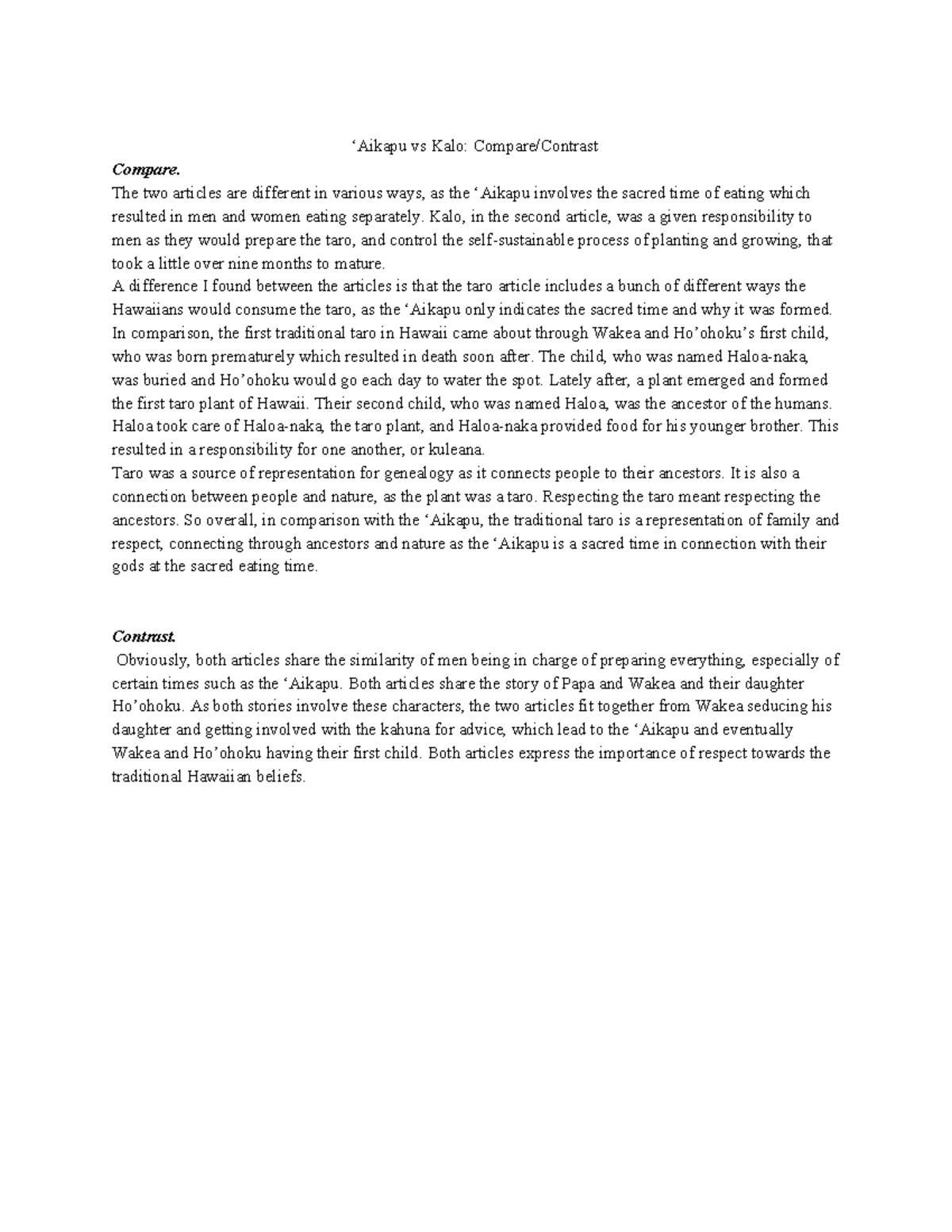 ‘Aikapu vs Kalo Compare Contrast - ‘Aikapu vs Kalo: Compare/Contrast ...