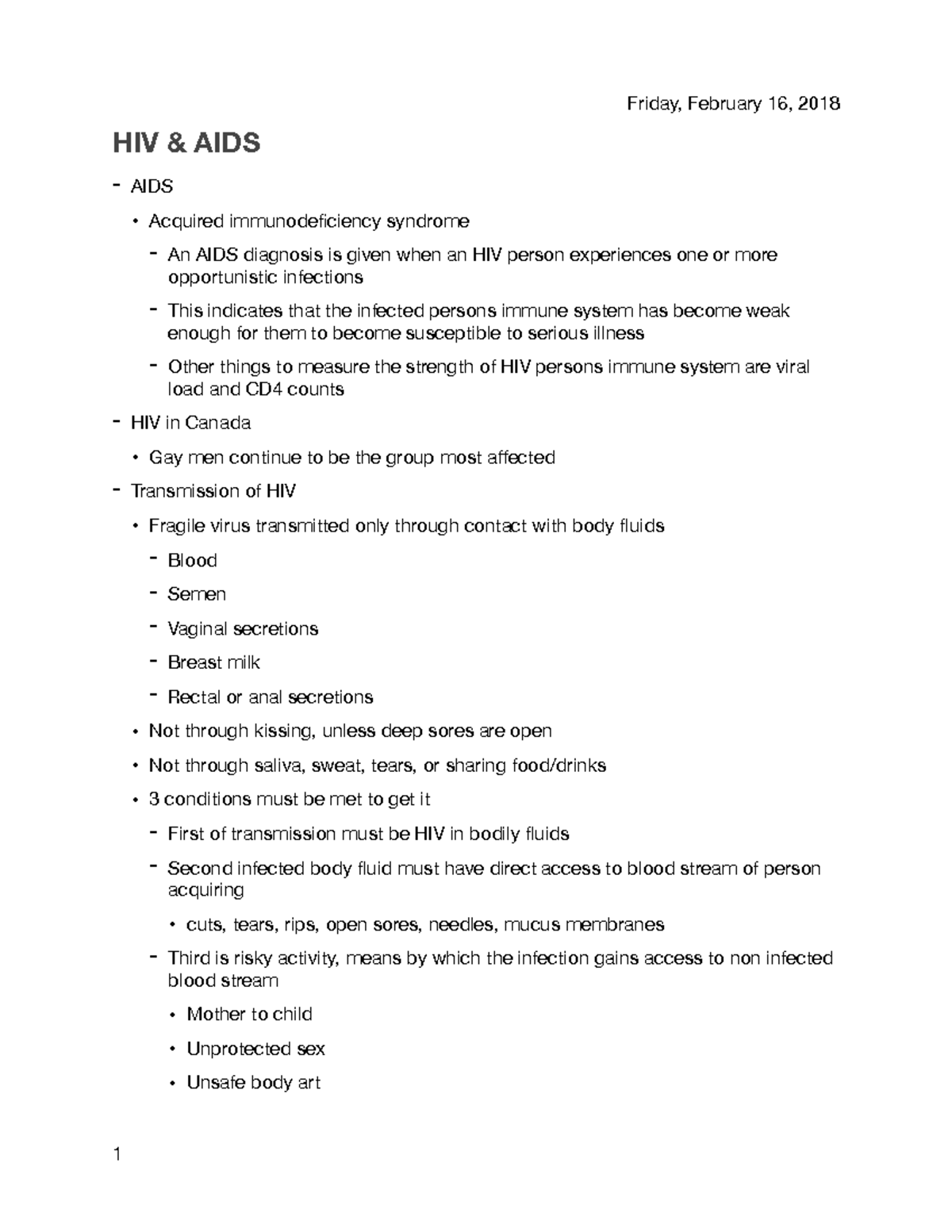 HIV Notes - Dr Rickeard - Friday, February 16, 2018 HIV AIDS AIDS ...