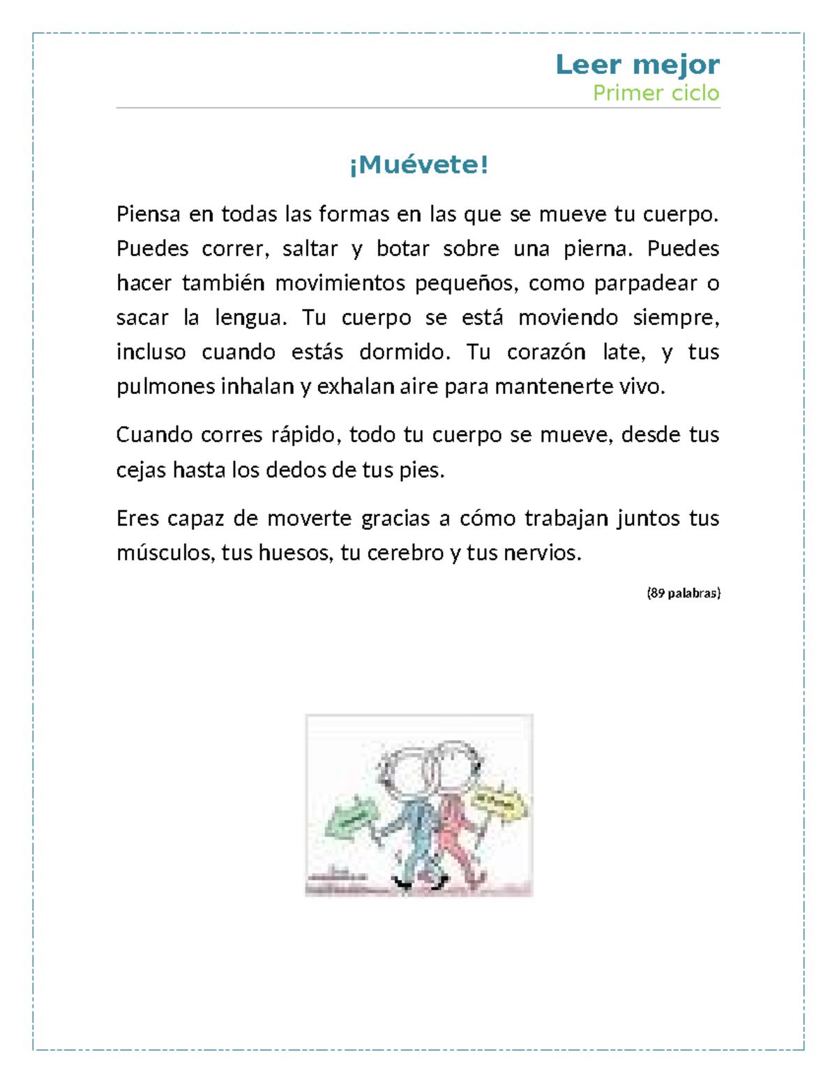 Muévete - lectura para niños pequeños - Leer mejor Primer ciclo ...