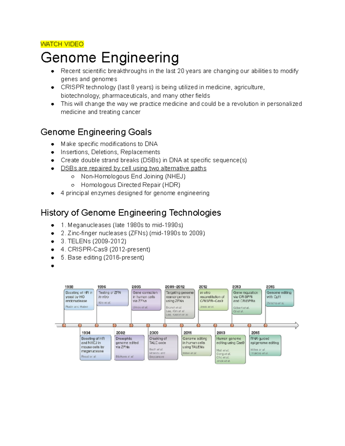 Crispr & Genome Engineering Notes (BIO SC 2200) - WATCH VIDEO Genome ...