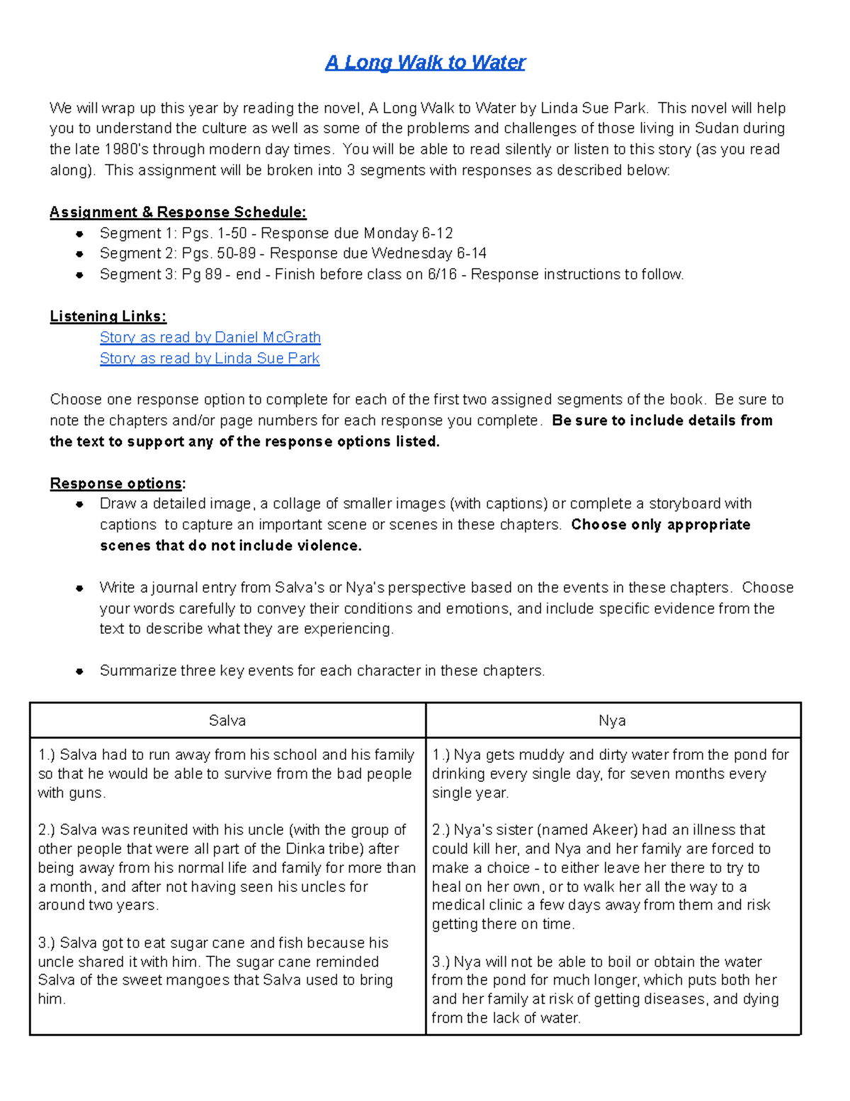 A Long Walk To Water Scenes